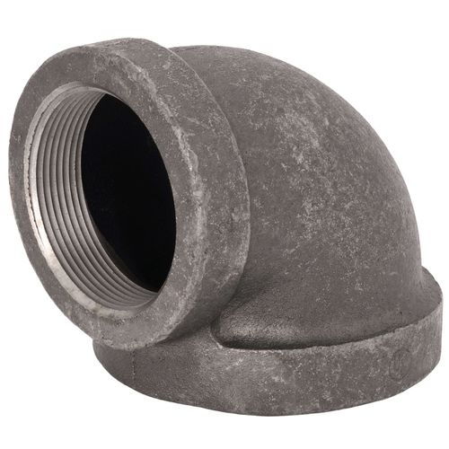FCI90-4X3 - Ward FCI90-4X3 - 4" x 3" Black Cast Iron Steam 90° Elbow