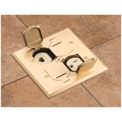 FLB5552MB - Arlington FLB5552MB - 2-Gang Combination Floor Box Kit w ...