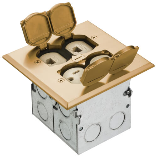 FLB5552MB - Arlington FLB5552MB - 2-Gang Combination Floor Box Kit w ...