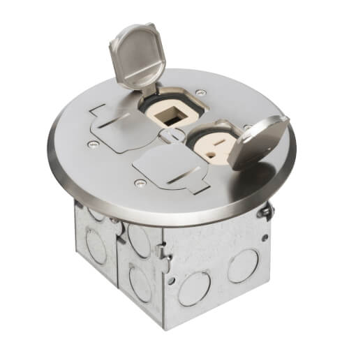 FLB6242NL - Arlington FLB6242NL - 2-Gang Floor Box Kit w/ 1 Low-Voltage ...