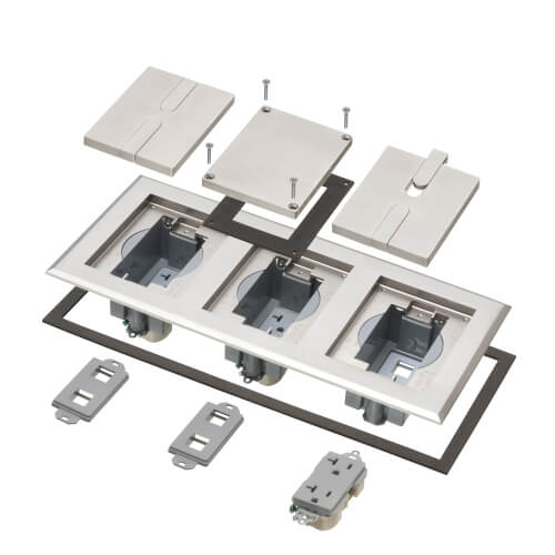 FLBC8538NL - Arlington FLBC8538NL - 3-Gang Recessed Floor Box Cover ...