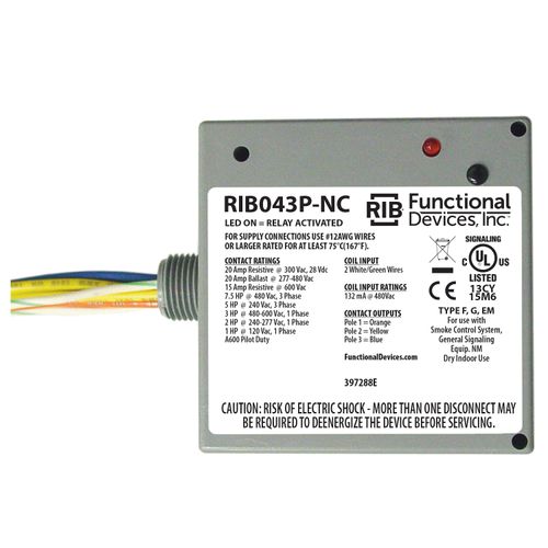 RIB043P-NC - Functional Devices RIB043P-NC - Enclosed Power Relay 20A ...