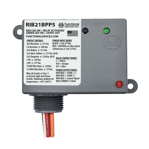RIB21BPP5 - Functional Devices RIB21BPP5 - Enclosed Relay Power Pack, 20A SPDT + Momentary Push ...