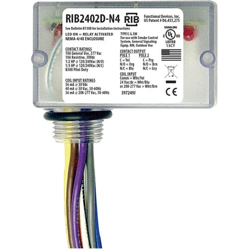 RIB2402D-N4 - Functional Devices RIB2402D-N4 - Enclosed Pilot Relay ...