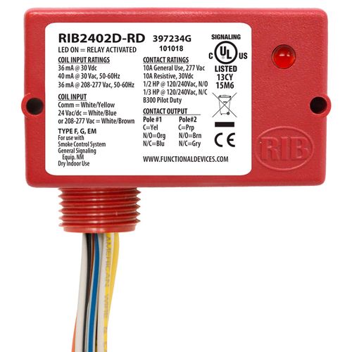 RIB2402D-RD - Functional Devices RIB2402D-RD - Enclosed Pilot Relay ...