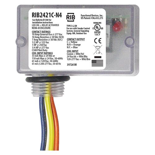 RIB2421C-N4 - Functional Devices RIB2421C-N4 - Enclosed Pilot Relay ...
