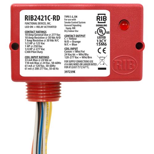 RIB2421C-RD - Functional Devices RIB2421C-RD - Enclosed Pilot Relay ...