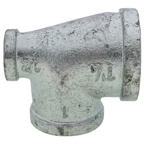 GMRT1406 - Everflow GMRT1406 - 1-1/4" x 1/2" x 1" Galvanized Reducing Tee
