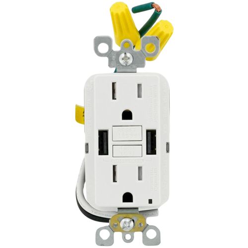 GUSB1-W - Leviton GUSB1-W - 15A SmartLockPro Self-Test GFCI Combination ...