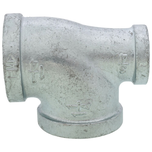 GVT125-075-125C - Bluefin GVT125-075-125C - 1-1/4" x 3/4" x 1-1/4" Galvanized Reducing Tee