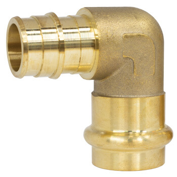 H-36847W - Webstone H-36847W - 2" Copper Press x Expansion PEX Brass 90° Elbow (Lead Free)