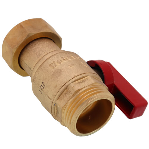H-7-G234WR - Webstone H-7-G234WR - 1" Straight Union Brass Ball Valve w ...