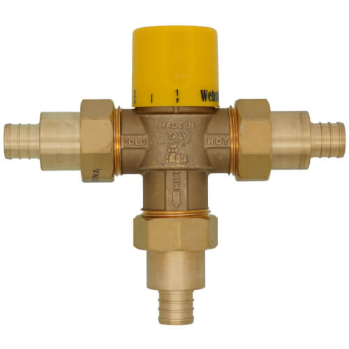 H-71203W - Webstone H-71203W - 3/4" PEX Crimp Brass Thermostatic Mixing ...