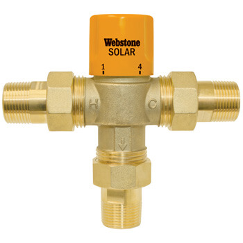 H-75263W - Webstone H-75263W - 3/4" Sweat NPT Solar Thermostatic Mixing ...