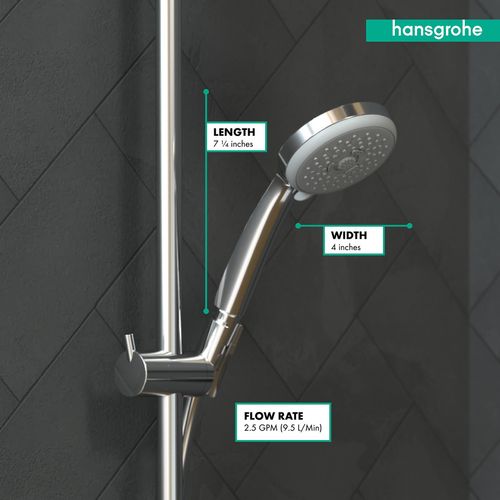 04073000 - Hansgrohe 04073000 - Croma 100 Handshower E 3-Jet, 2.5 GPM ...