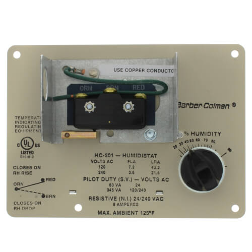 HC-201 - Barber Colman HC-201 - Duct 15 to 95 % RH Controller Humidistat