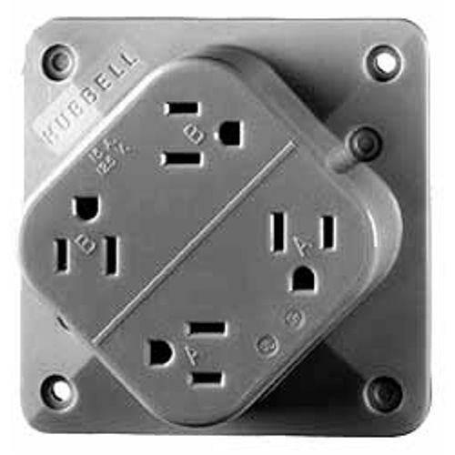 HBL415H - Hubbell HBL415H - Straight Blade Fourplex Receptacle, NEMA 5 ...