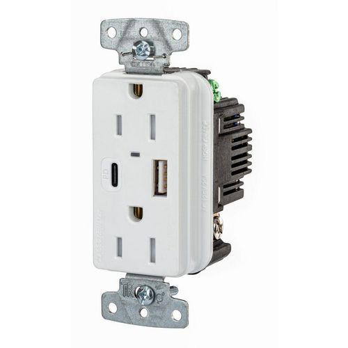 USB15ACPDW - Hubbell USB15ACPDW - USB Charger Receptacle, 15A 125V ...