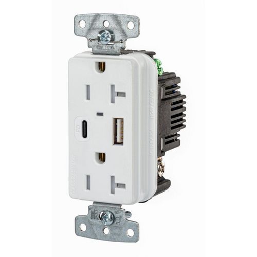 USB20ACPDW - Hubbell USB20ACPDW - USB Charger Receptacle, 20A 125V ...