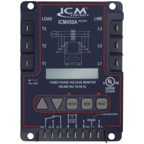 ICM450A-PLUS - ICM Controls ICM450A-PLUS - ICM450A+ 3 Phase Line Voltage Monitor, Delay on Break ...