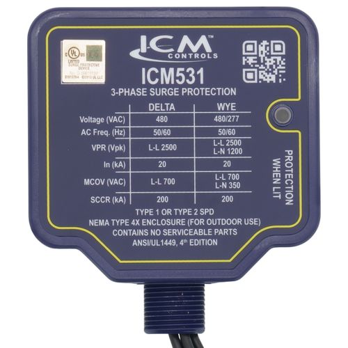 ICM531 - ICM Controls ICM531 - 3-Phase Surge Protective Device for 480VAC (Delta) or 277/480VAC ...