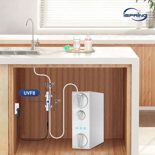 UVF8 - iSpring UVF8 - UVF8 LED UV Water Filter w/ Add On Kit for Under ...