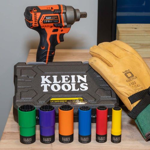 66033 - Klein Tools 66033 - Coated Socket Set, 12-Point, 6 Piece