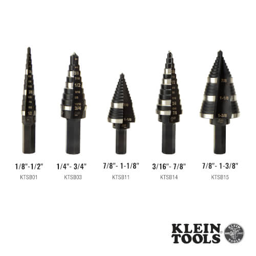 KTSB15 - Klein Tools KTSB15 - Double-Fluted #15 Step Drill Bit, 7/8" to ...