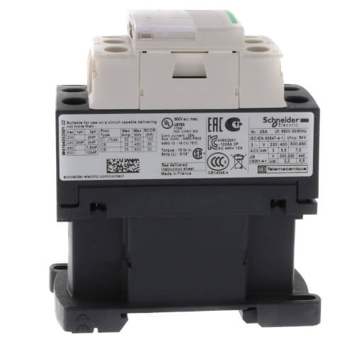 LC1D12B7 - Square D LC1D12B7 - Contactor with Auxiliary, 3P, 12A (24V)