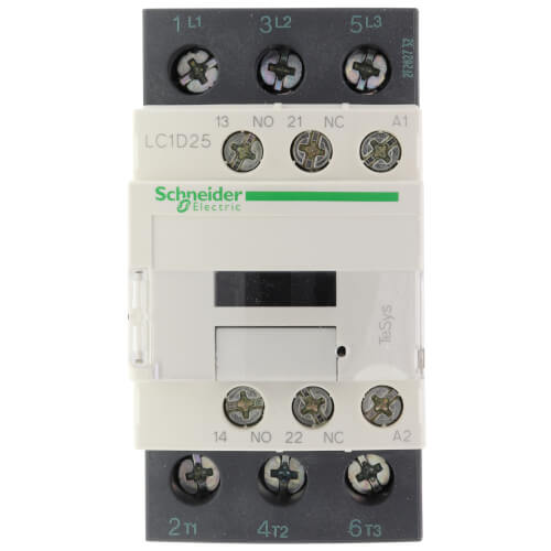 LC1D25F7 - Square D LC1D25F7 - 3 Pole N/O Definite Purpose Contactor, 25A (110V)