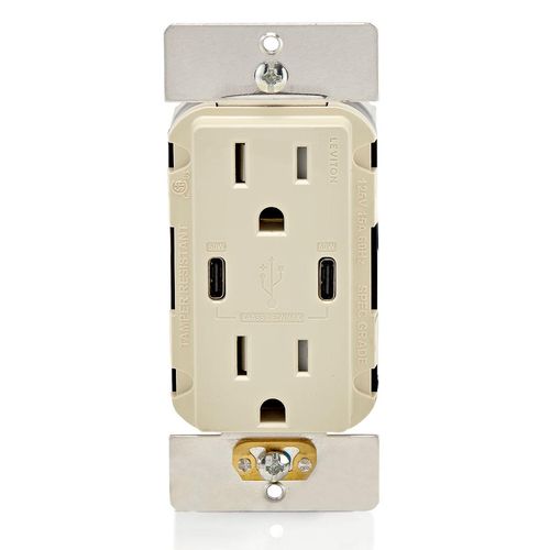 T5636-T - Leviton T5636-T - Decora Tamper-Resistant Combination Duplex ...