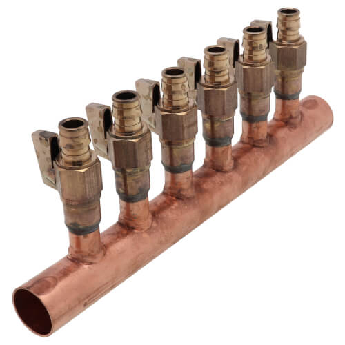 LF2500600 - Uponor (Wirsbo) LF2500600 - 1" Copper Manifold w/ LF Brass ...