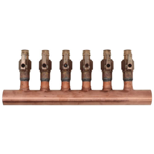 LF2500600 - Uponor (Wirsbo) LF2500600 - 1" Copper Manifold w/ LF Brass ...