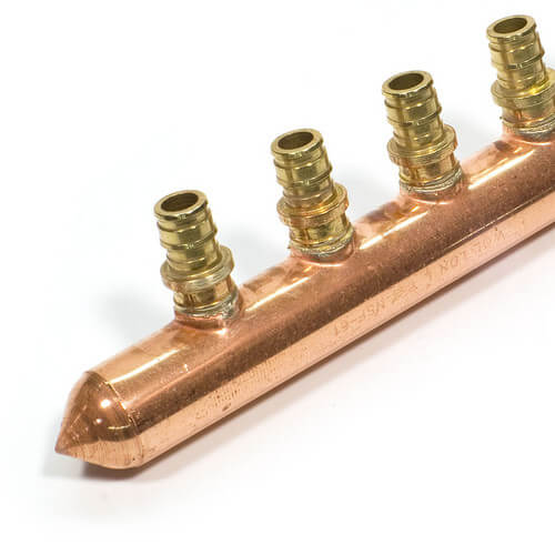 LF2827550 - Uponor (Wirsbo) LF2827550 - 1" Copper Branch Manifold, 8 LF ...