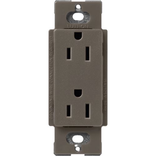 SCR-15-TF - Lutron SCR-15-TF - Claro 15A Duplex Receptacle, Satin (Truffle)