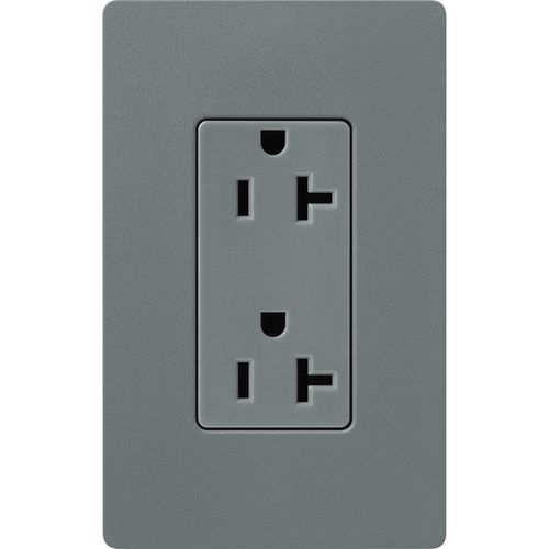 SCR-20-SL - Lutron SCR-20-SL - Claro 20A Duplex Receptacle, Satin (Slate)