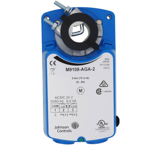 M9108-AGA-2 - Johnson Controls M9108-AGA-2 - M9108 24 VAC Electric Non-Spring Return Actuator ...