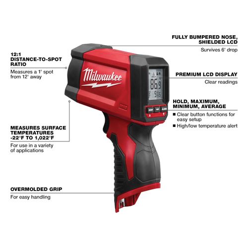 2278-20 - Milwaukee 2278-20 - M12 12:1 Infrared Temp-Gun