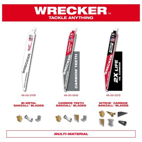 48-00-8711 - Milwaukee 48-00-8711 - 12" 7/11 TPI WRECKER Multi-Material ...
