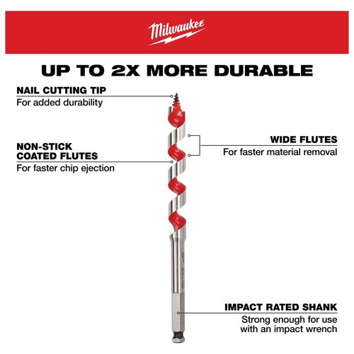 48-13-1063 - Milwaukee 48-13-1063 - 1-1/16" x 6" Ship Auger Bit, 48-13-1063