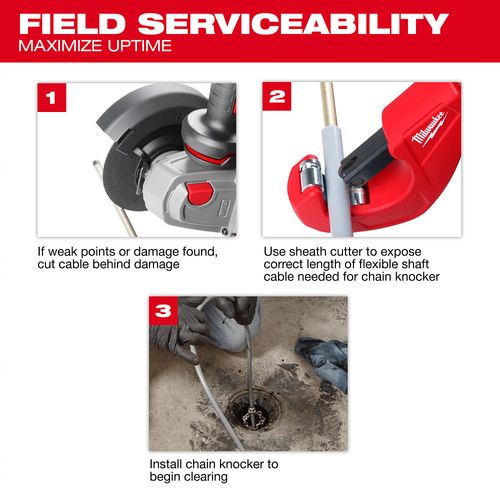 2519-21 - Milwaukee 2519-21 - M12 FUEL High Speed Chain Snake for 1-1/4 ...