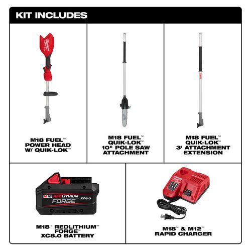 3016-21PS - Milwaukee 3016-21PS - M18 FUEL Pole Saw Kit with QUIK-LOK System