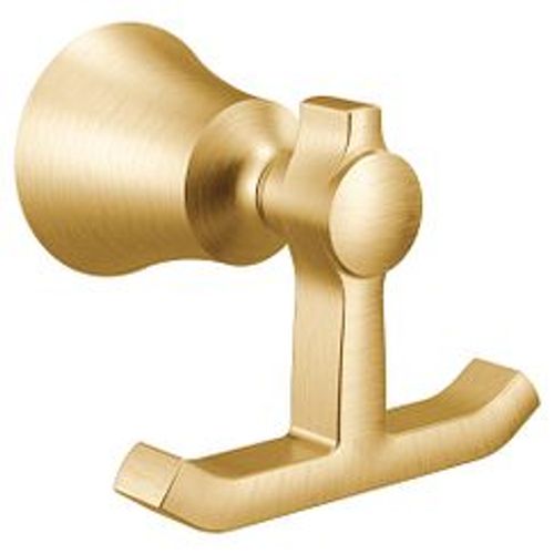 YB0303BG - Moen YB0303BG - Flara Brushed Gold Double Robe Hook