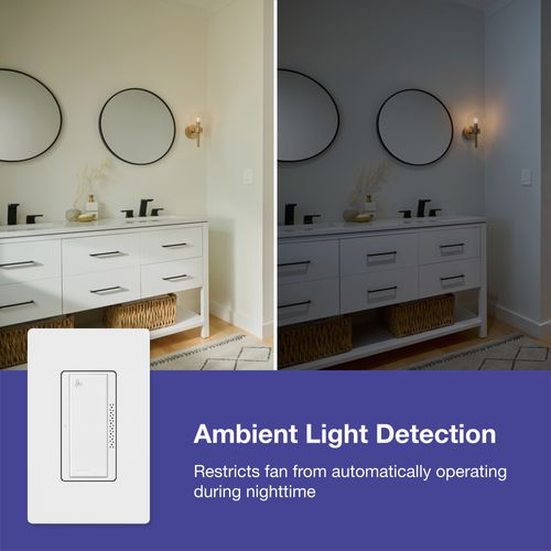 MS-HS3-WH - Lutron MS-HS3-WH - Humidity Sensor Switch for Bathroom ...