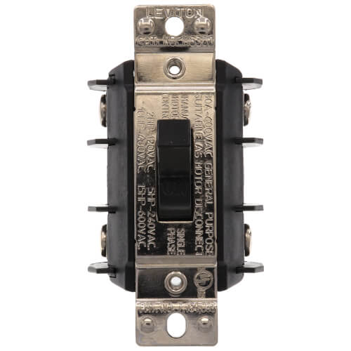 MS302-DS - Leviton MS302-DS - 2P, 1-Phase, Black Manual Motor Toggle ...