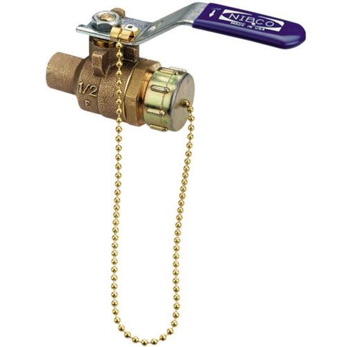 NJ83806 - Nibco NJ83806 - 1/2" Two-Piece Bronze Ball Valve with 3/4" Hose Drain, S-585-70-HC (Sweat)