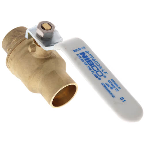 NJ998X8 - Nibco NJ998X8 - 3/4" Full Port Brass Ball Valve, Solder (Lead ...
