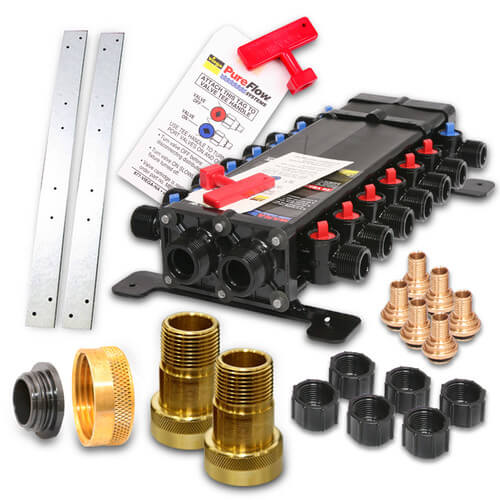 NPTS-MXBD18-3XL - Viega NPTS-MXBD18-3XL - 18 Port Brass PEX Crimp ...