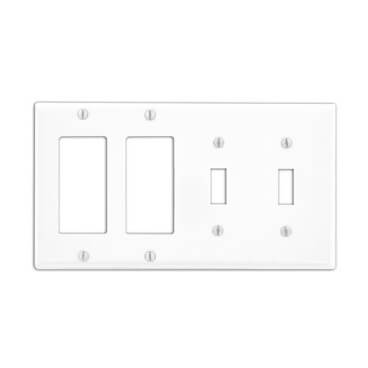 P2262-W - Leviton P2262-W - 4-Gang Electrical Wall Plate, Combo, Metal ...