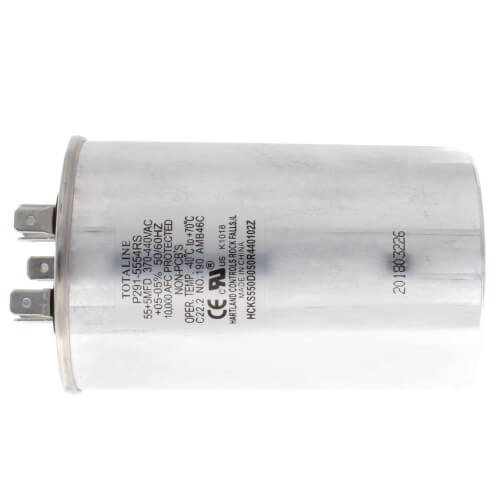 P291-5554RS - Carrier P291-5554RS - 440V Dual Round Run Capacitor, 55/5 ...